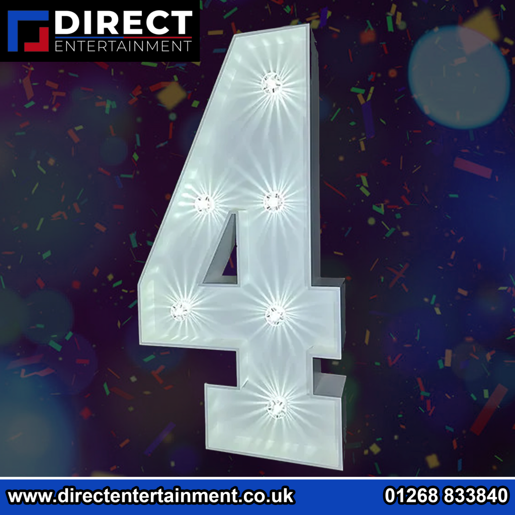 Number 4 - 4ft Light Up LED Number - Direct Entertainment