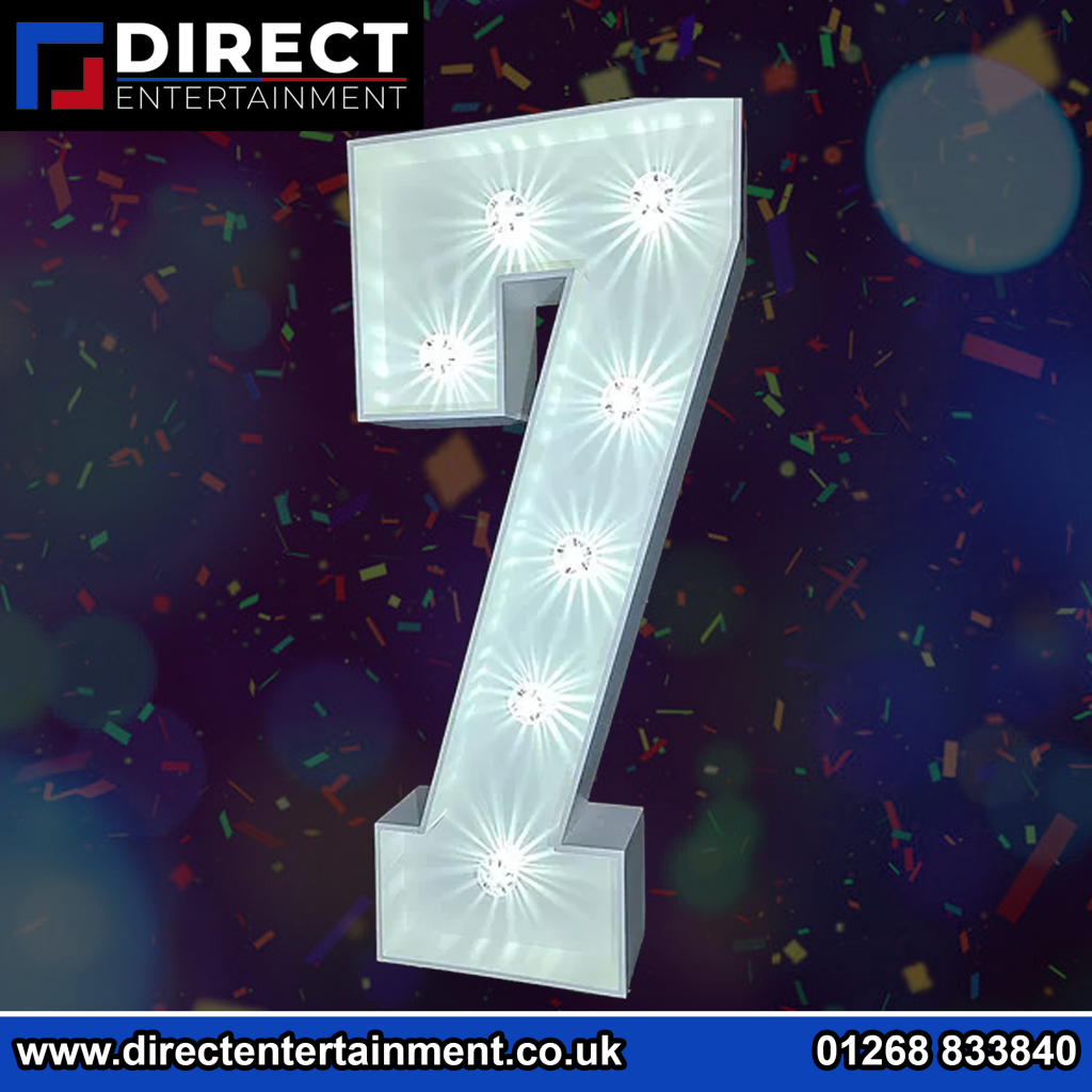 Number 7 - 4ft Light Up LED Number - Direct Entertainment