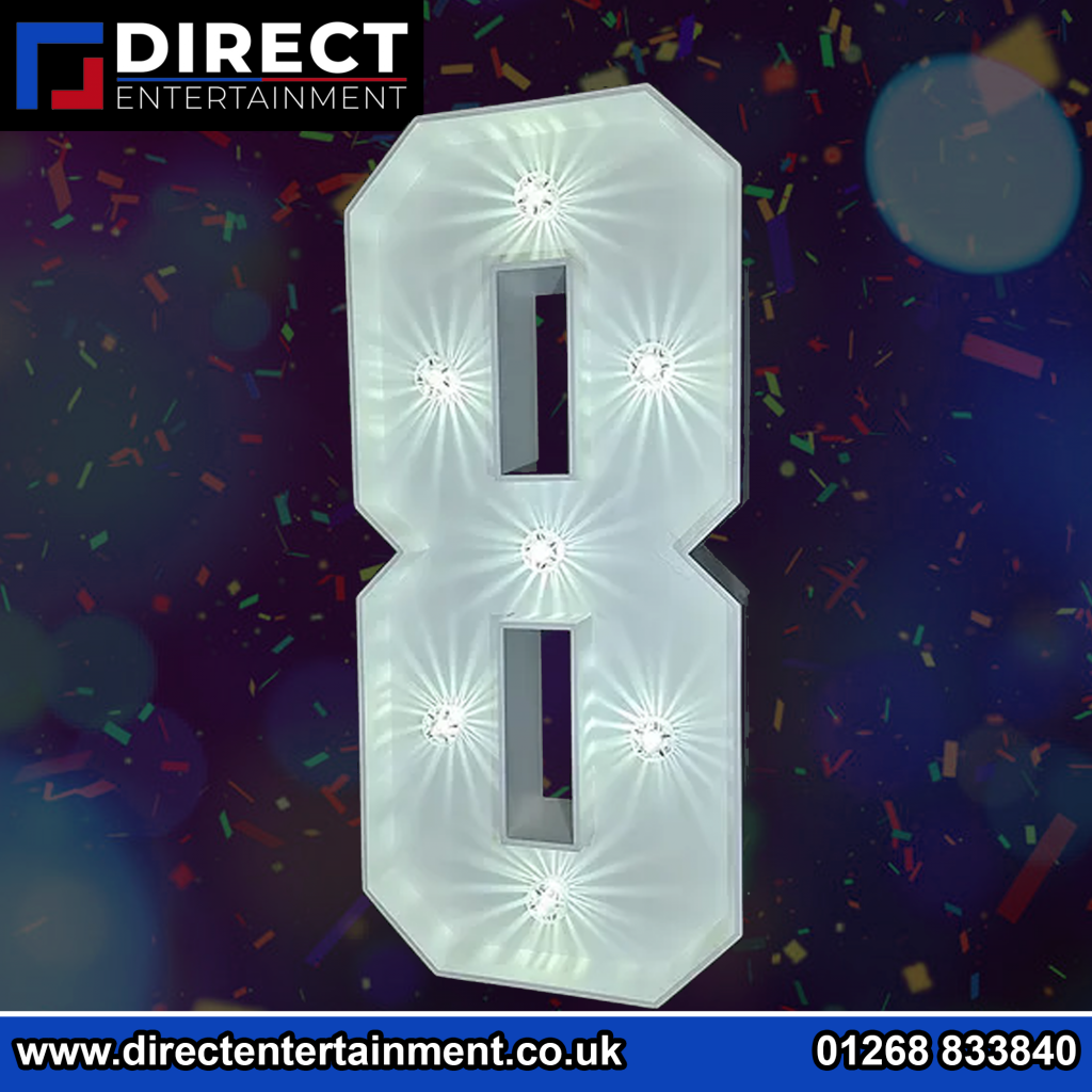 Number 8 - 4ft Light Up LED Number - Direct Entertainment